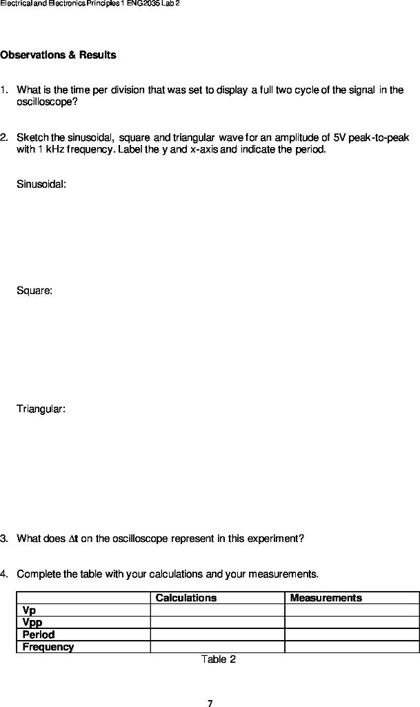 Solved Objective: Experiment 1: Introduction to AC Signals | Chegg.com