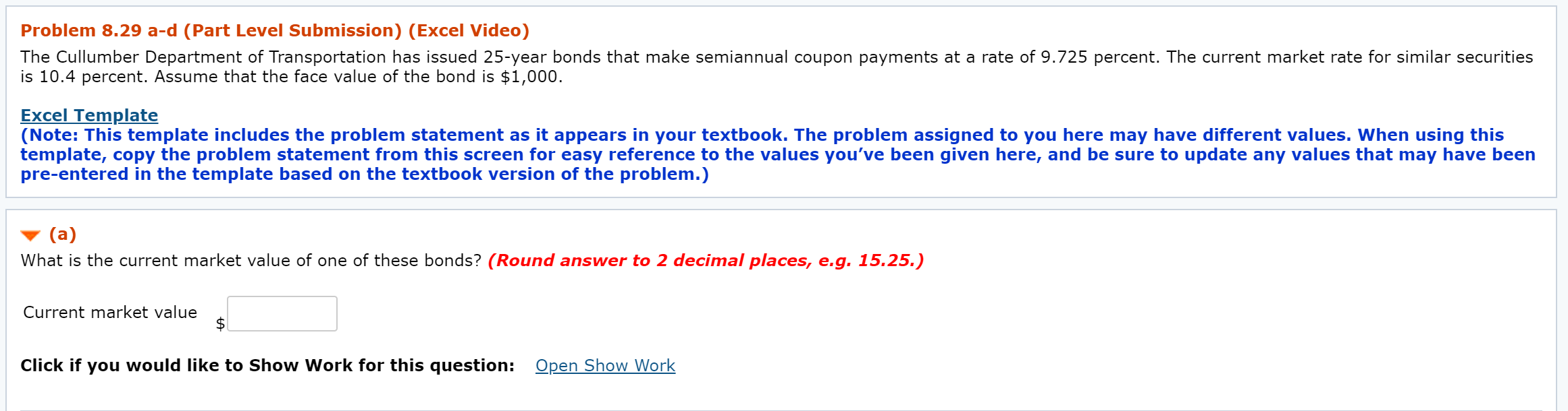 Solved Problem 8.29 a-d (Part Level Submission) (Excel | Chegg.com