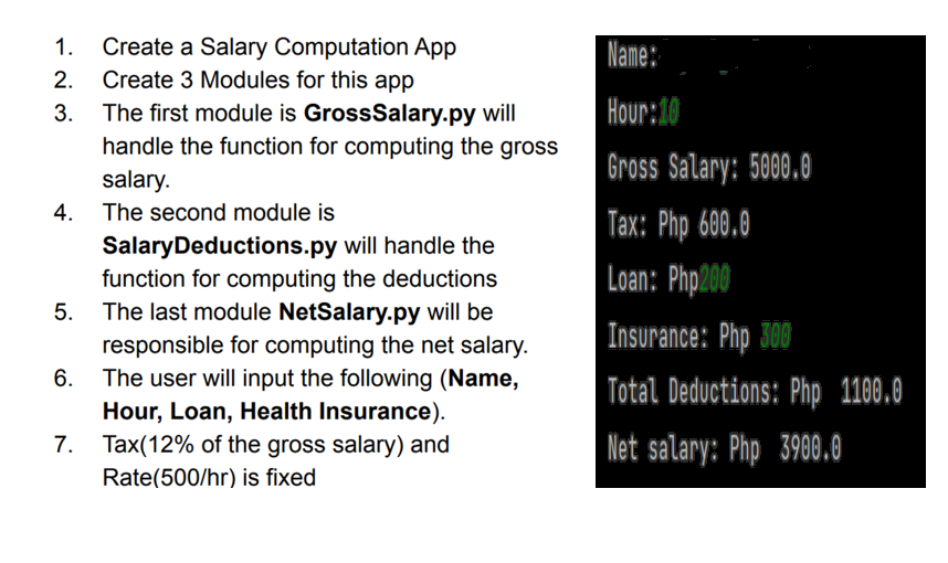 Solved Name: 1. Create a Salary Computation App 2. Create 3 | Chegg.com