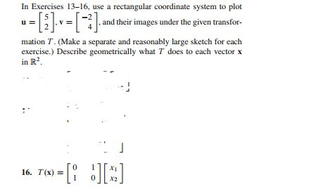 Solved U= In Exercises 13–16, use a rectangular coordinate | Chegg.com