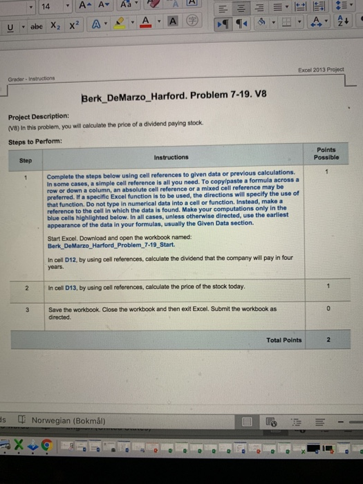 Solved Excel 2013 Project Grader Instructions Berk | Chegg.com
