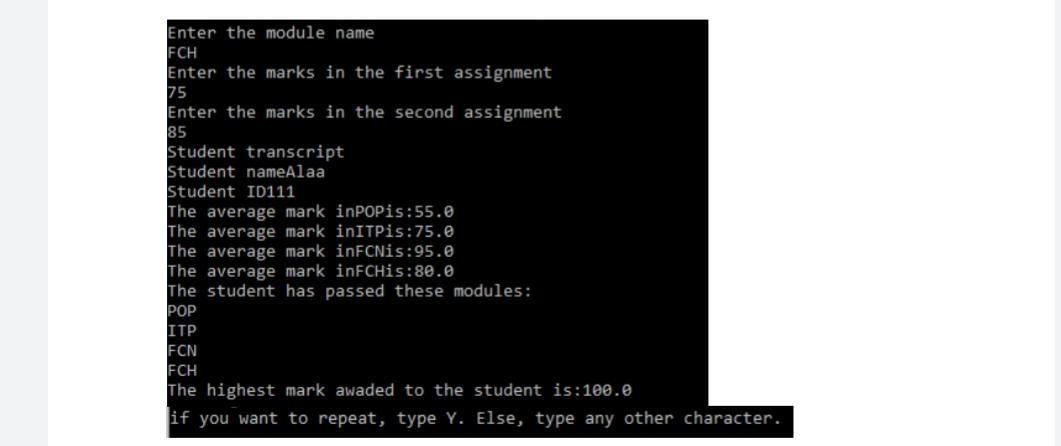 Solved Task 3: Use of Classes, methods and various control | Chegg.com