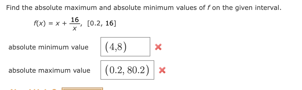 Solved Find the absolute maximum and absolute minimum values | Chegg.com