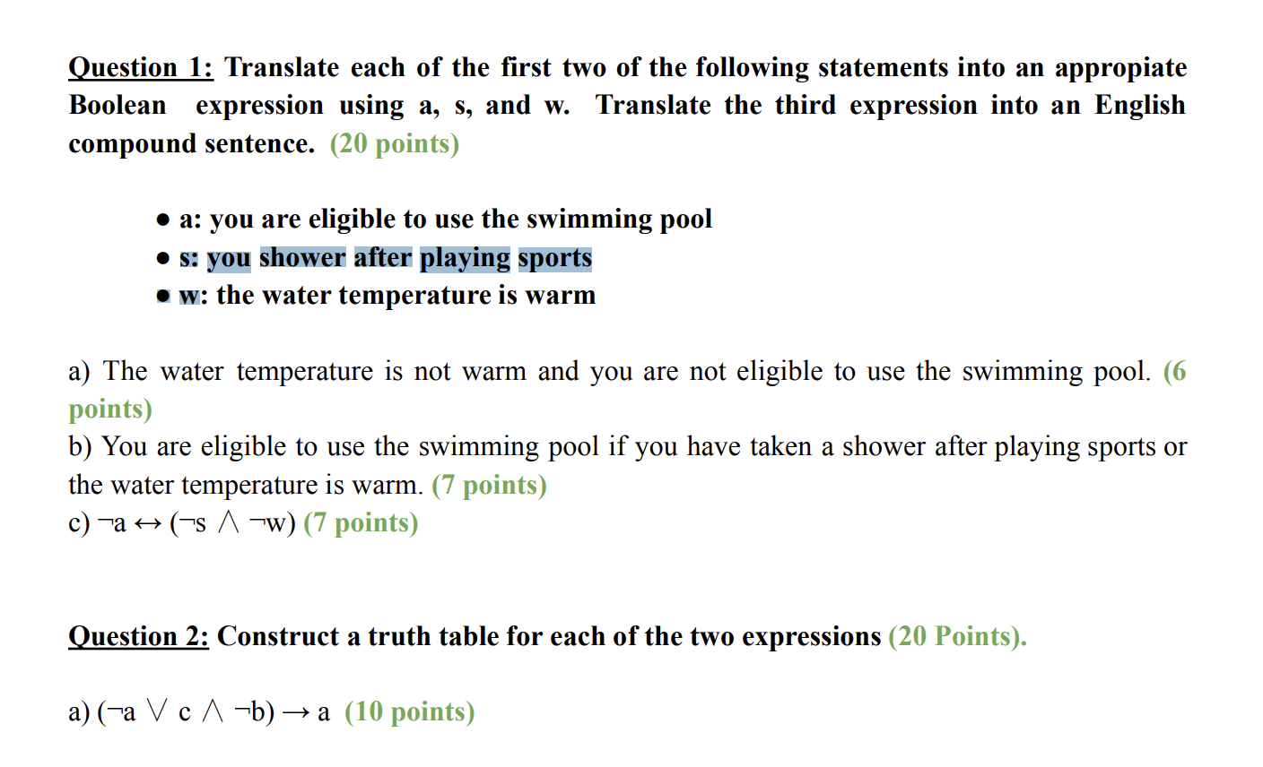 Solved Question 1: Translate each of the first two of the | Chegg.com