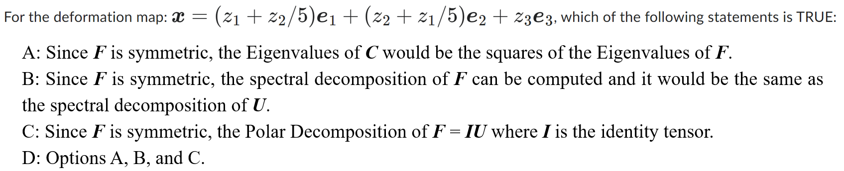 For the deformation map: | Chegg.com