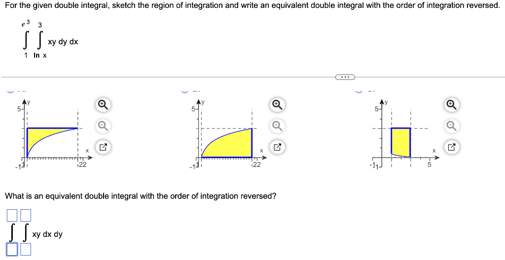 Solved For the given double integral, sketch the region of | Chegg.com