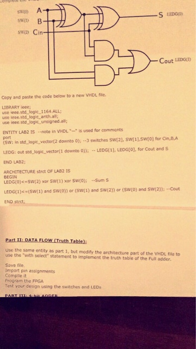 Solved Copy and paste the code below to a new VHDL file. | Chegg.com