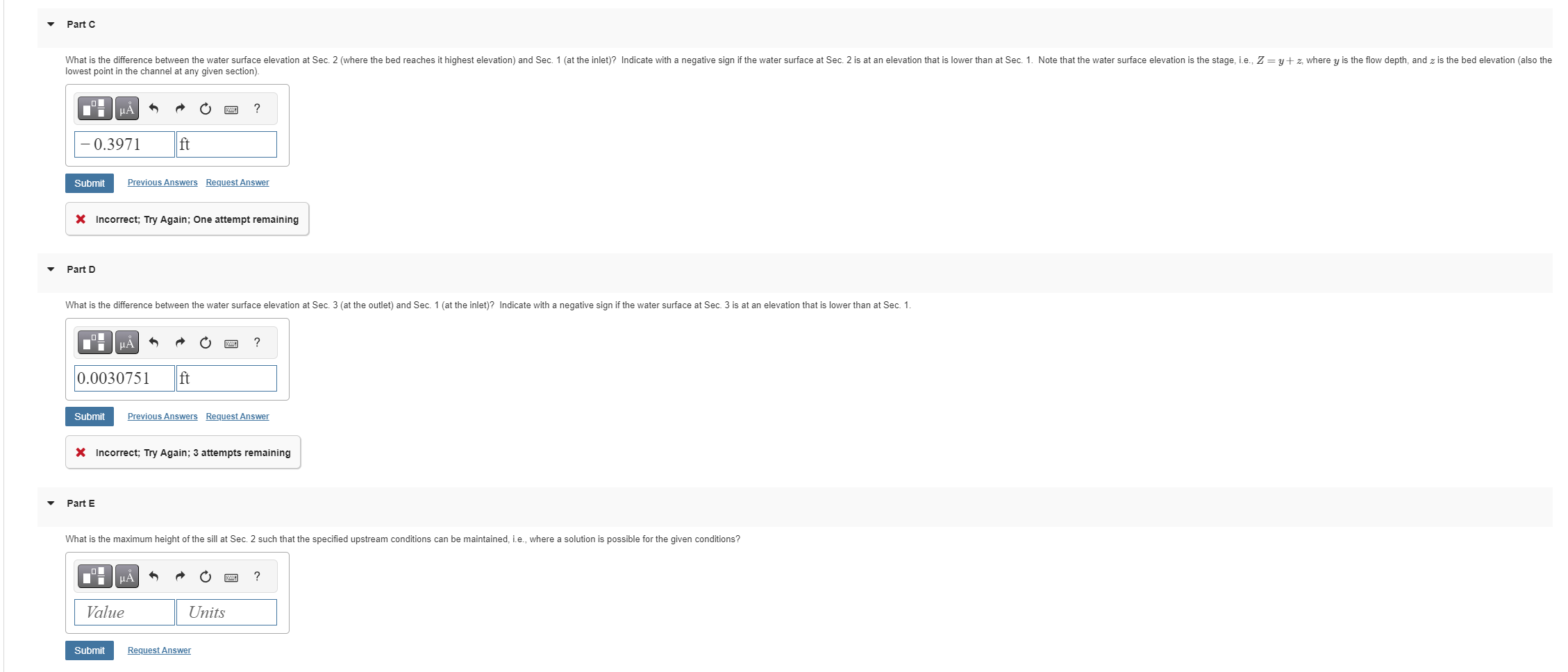 Solved X Incorrect; Try Again; One attempt remaining Part D | Chegg.com