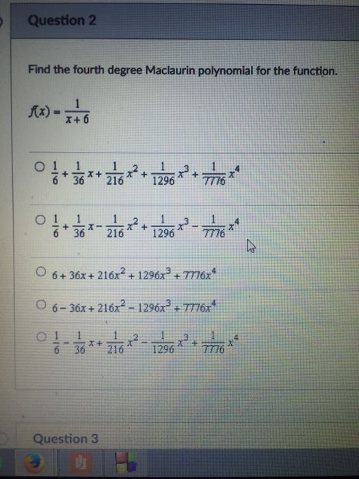 Solved Find the fourth degree Maclaurin polynomial for the | Chegg.com