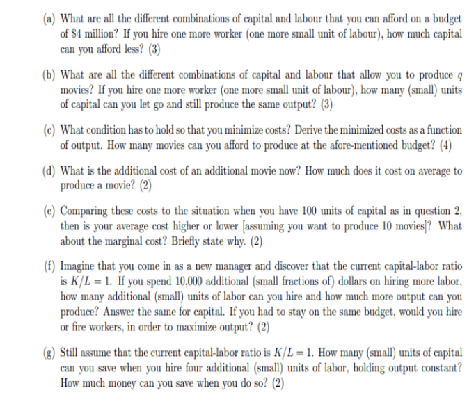 Solved A film studio in Hollywood produces movies according | Chegg.com