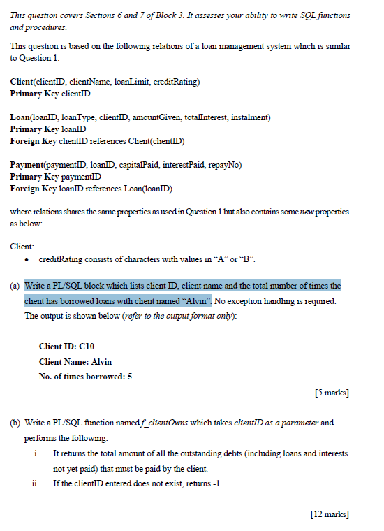 Solved This question covers Sections 6 and 7 of Block 3. It | Chegg.com