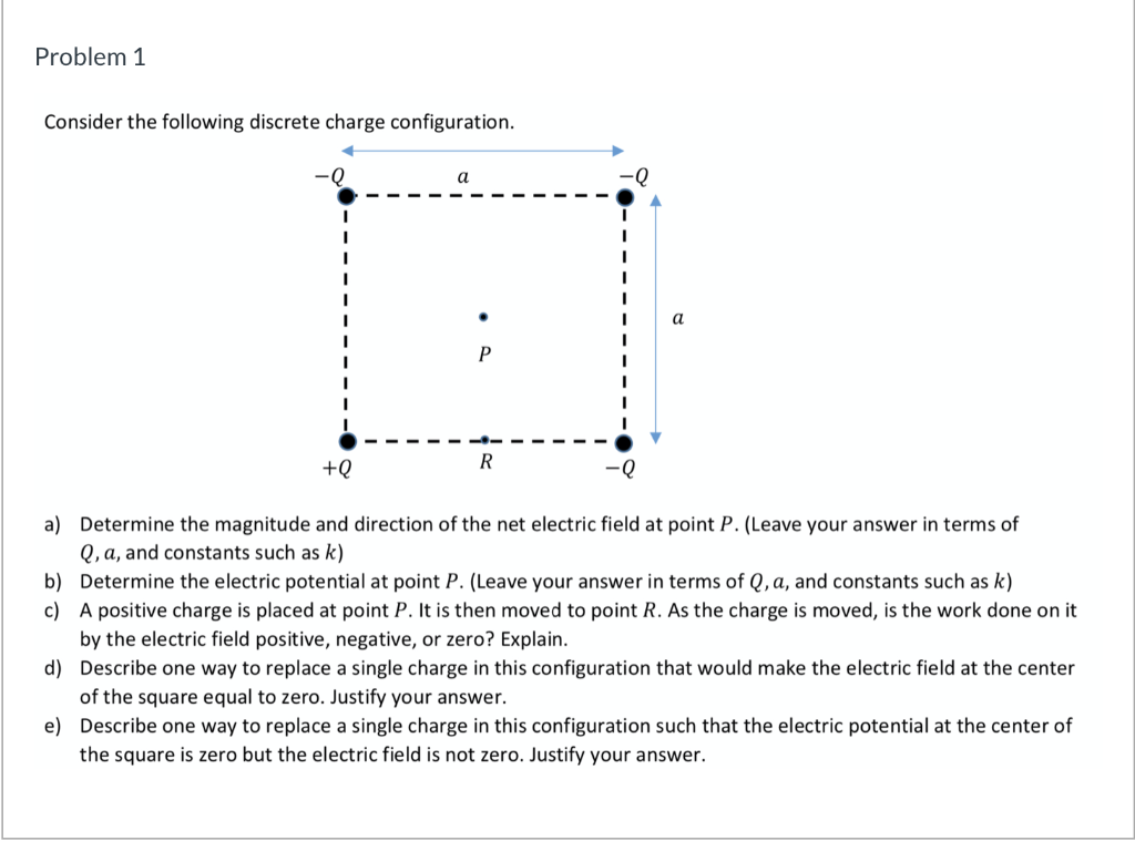 Solved Problem 1 Consider the following discrete charge | Chegg.com