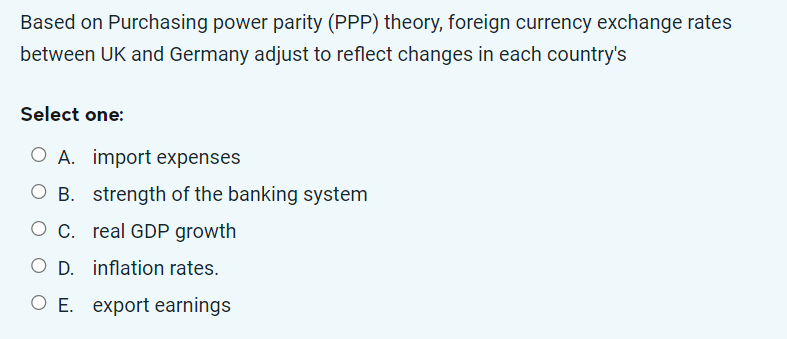Solved Based on Purchasing power parity (PPP) theory, | Chegg.com