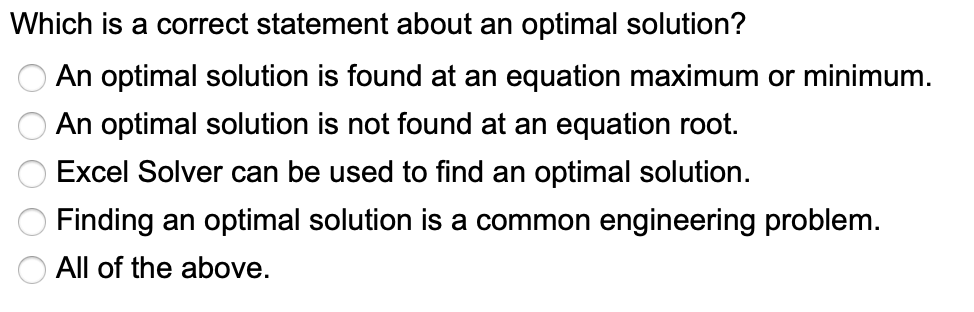 Solved Which is a correct statement about an optimal | Chegg.com