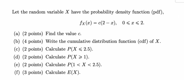 Solved Let the random variable X have the probability | Chegg.com