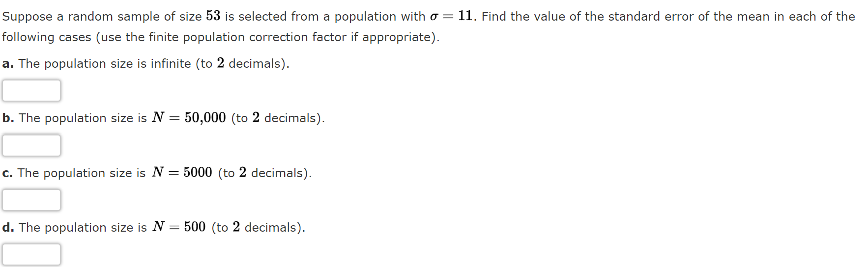 Solved Suppose a random sample of size 53 is selected from a | Chegg.com