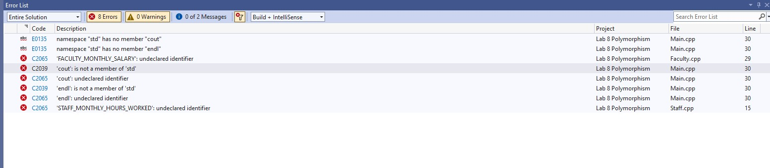 Solved Hello need some help correcting my code for an | Chegg.com