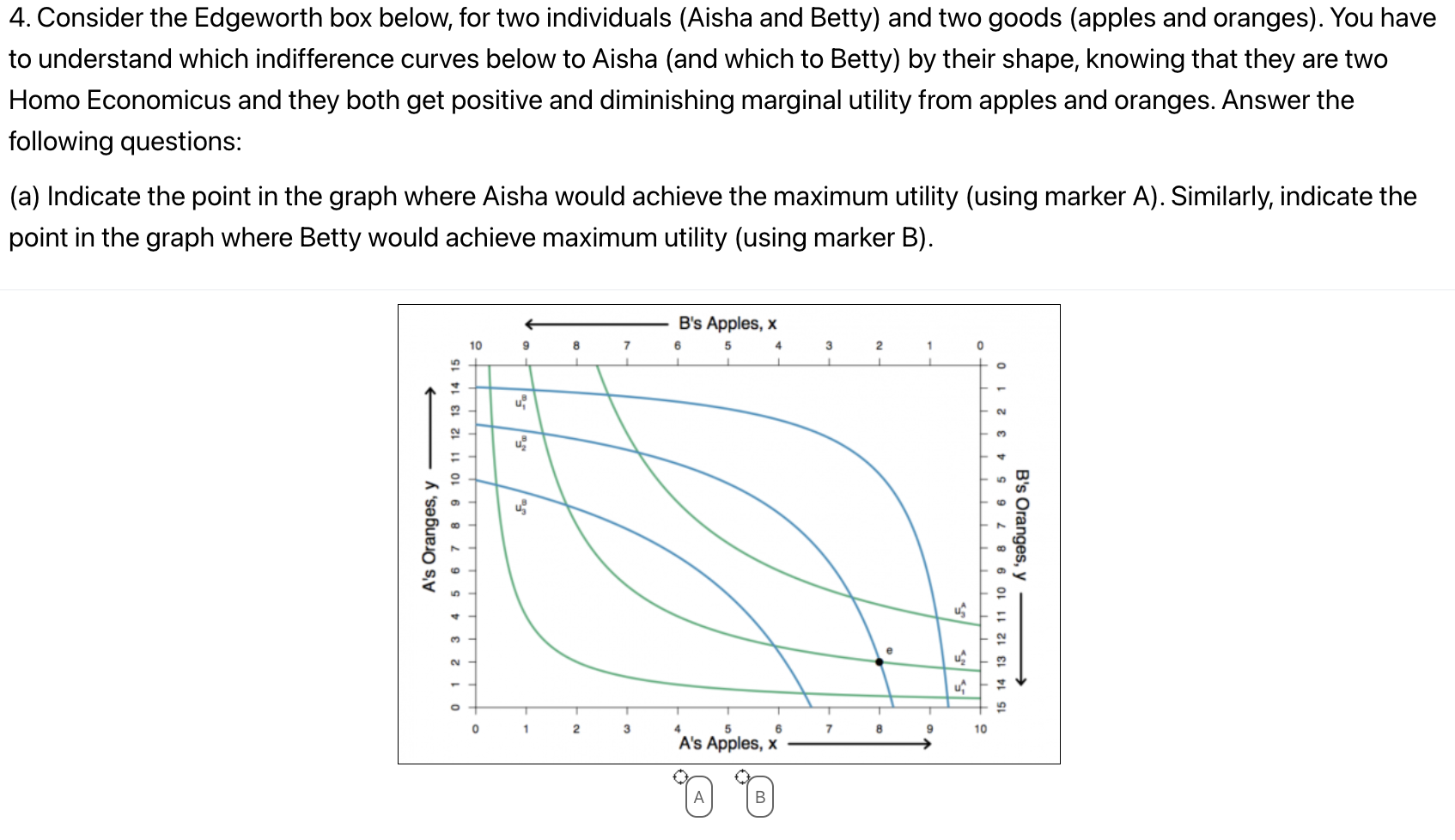 Solved 4. Consider the Edgeworth box below, for two | Chegg.com