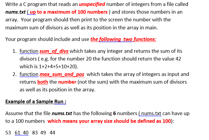 Solved Write a C program that reads an unspecified number of | Chegg.com
