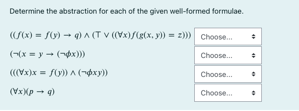 Solved Determine the abstraction for each of the given | Chegg.com