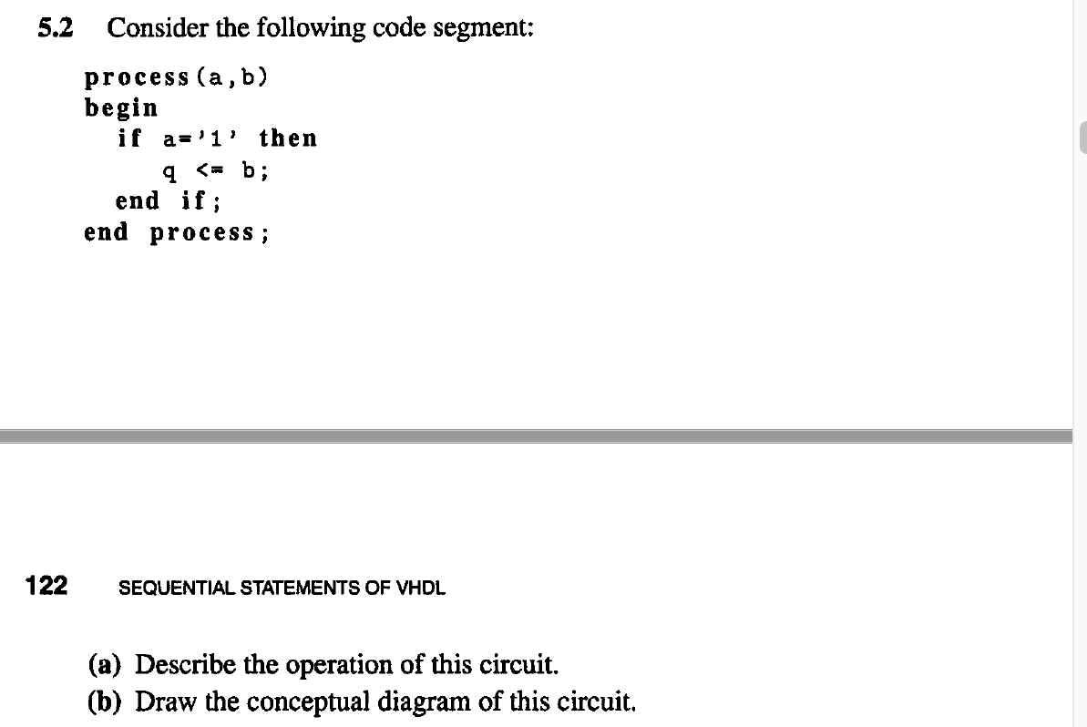 Solved 5.2 Consider the following code segment: process | Chegg.com