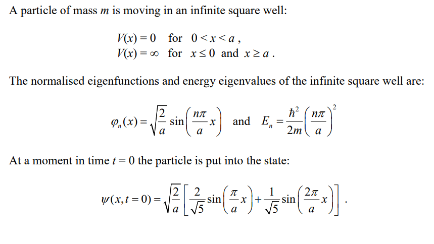 Solved A particle of mass m is moving in an infinite square | Chegg.com