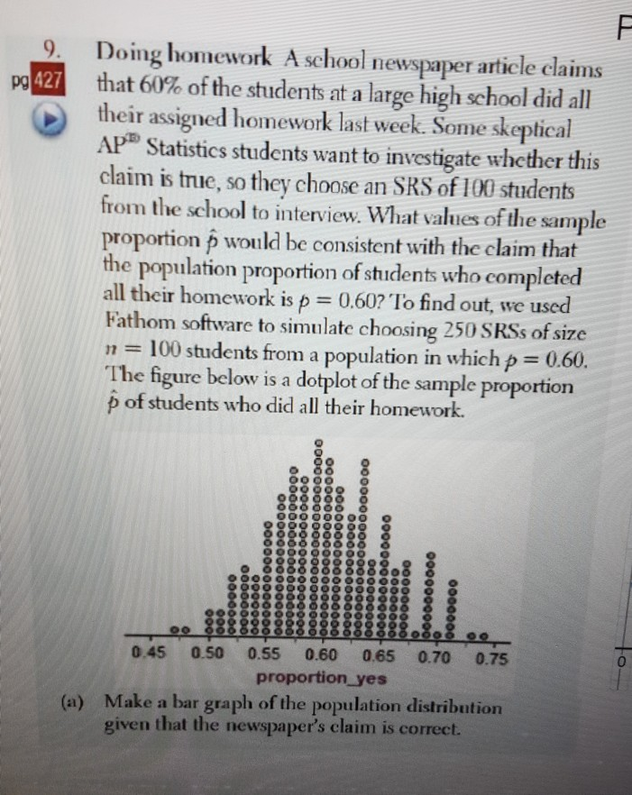 9. Doing homework A school newspaper article claims | Chegg.com