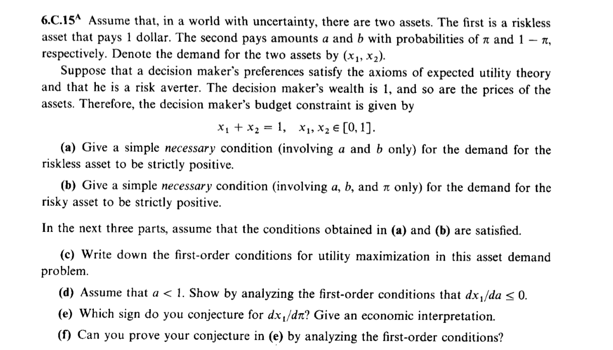 6.C.15A Assume that, in a world with uncertainty, | Chegg.com