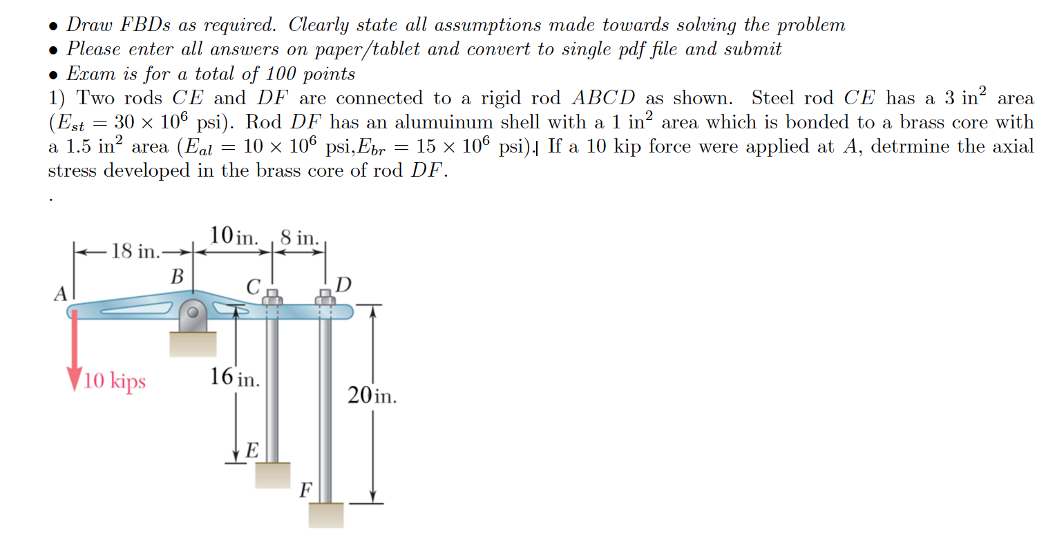 Solved • Draw FBDs as required. Clearly state all | Chegg.com