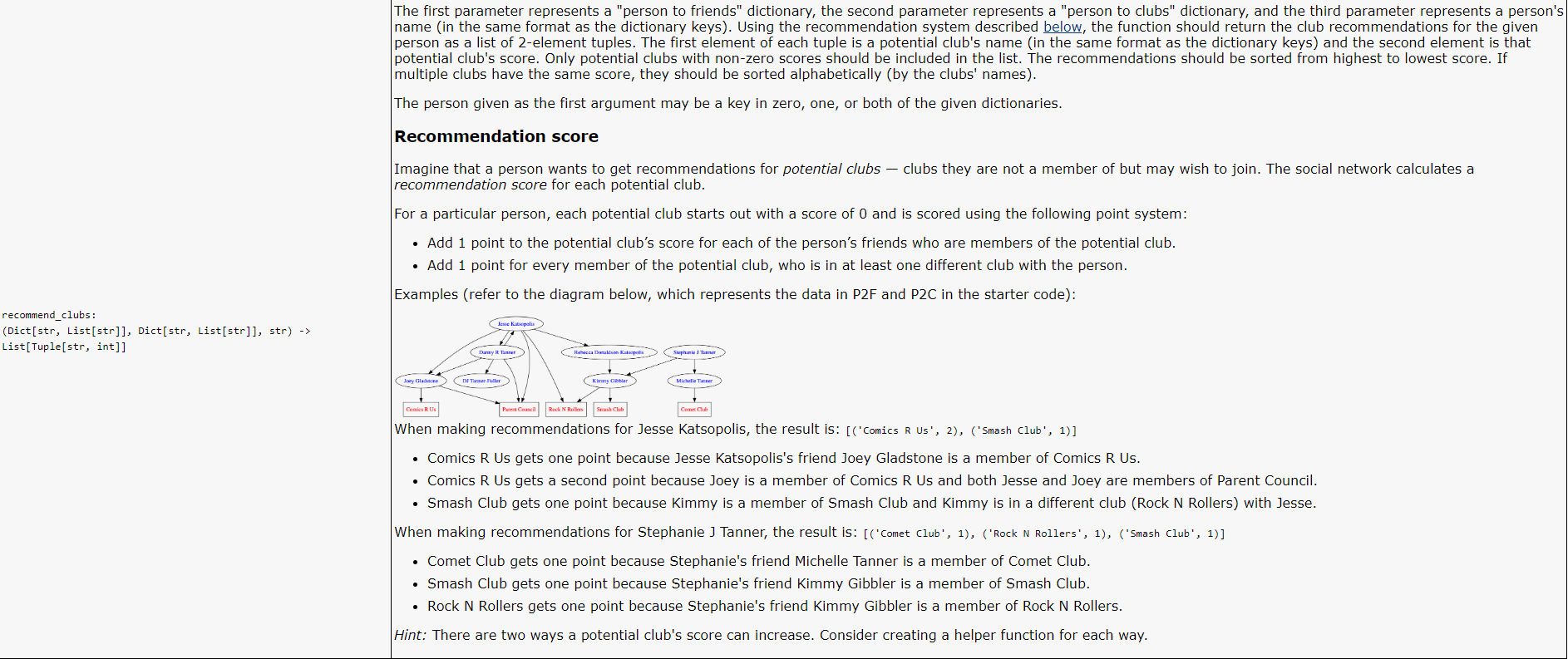 The first parameter represents a "person to friends" | Chegg.com