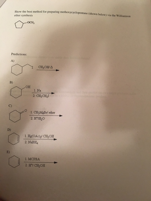 Solved Show the best method for preparing | Chegg.com