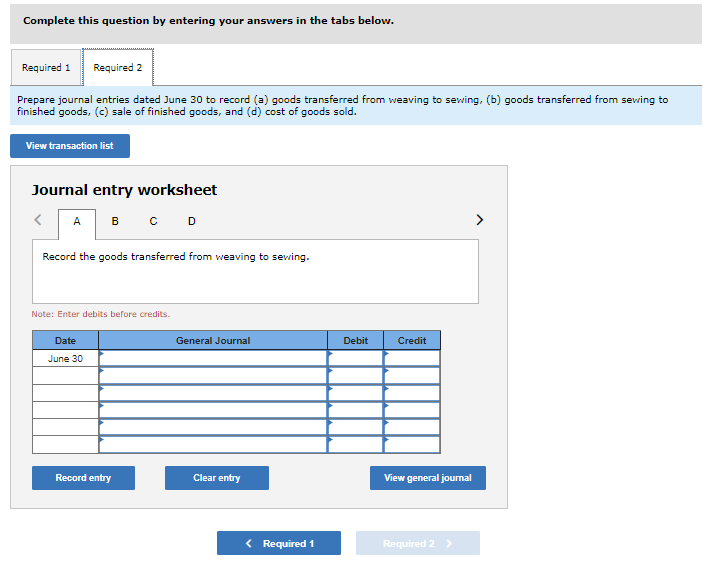 Solved Requlred Information Use the following information | Chegg.com