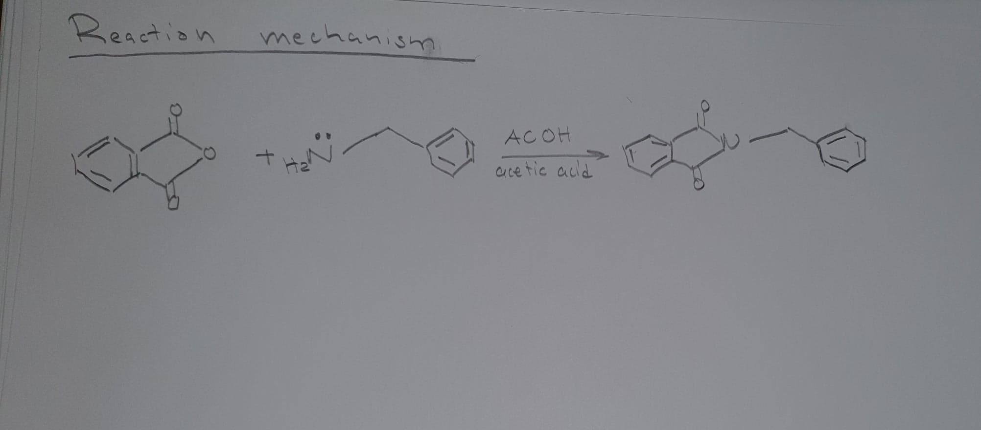 Solved Reaction mechanism ACOH acetic acid | Chegg.com
