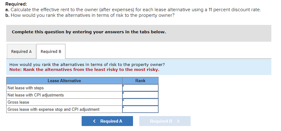 Solved Required: a. Calculate the effective rent to the | Chegg.com