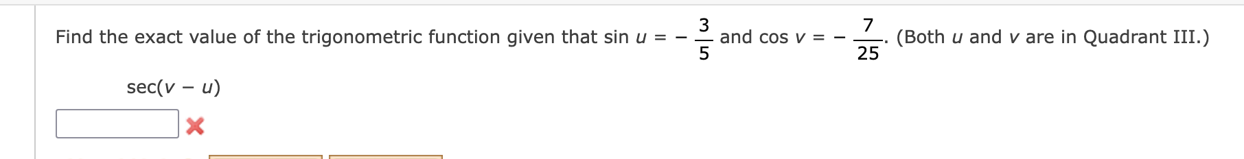 Solved Find the exact value of the trigonometric function | Chegg.com