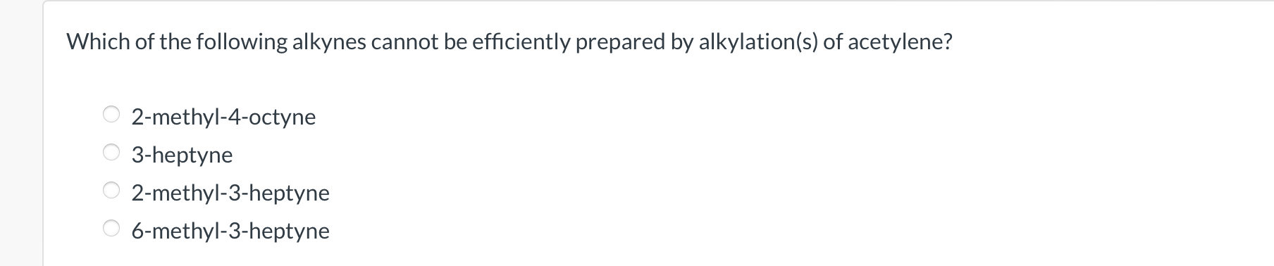Solved Which of the following alkynes cannot be efficiently | Chegg.com