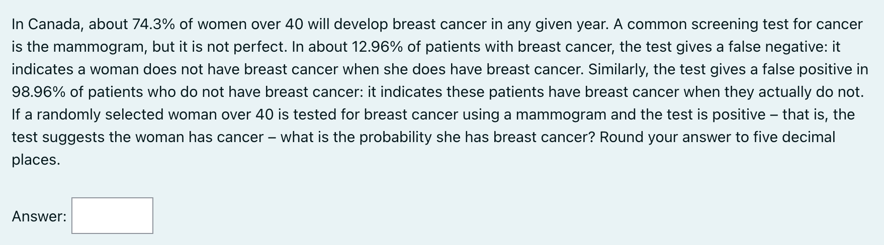 Solved Most medical tests are not completely accurate. For | Chegg.com