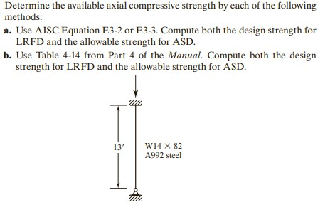 Solved Determine the available axial compressive strength by | Chegg.com