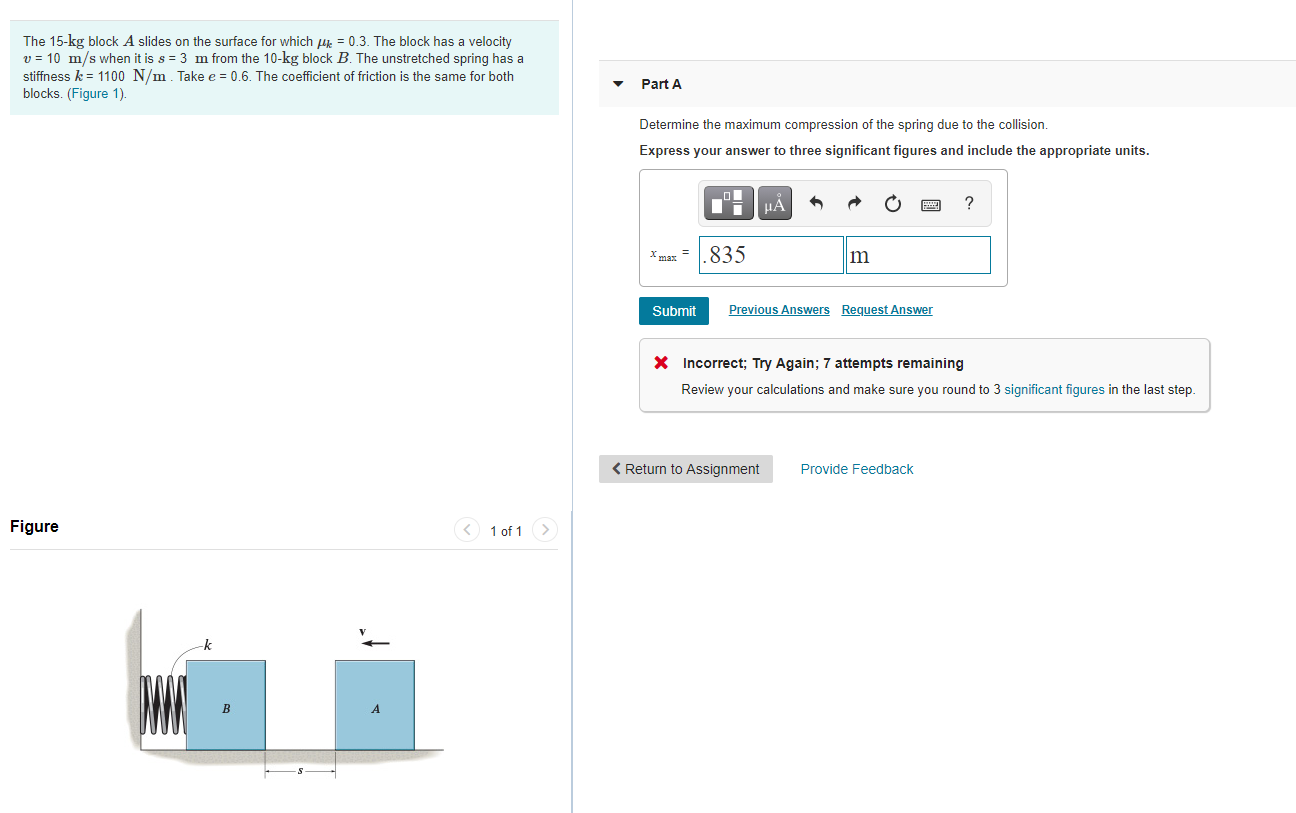 Solved The 15-kg block A slides on the surface for which hk | Chegg.com