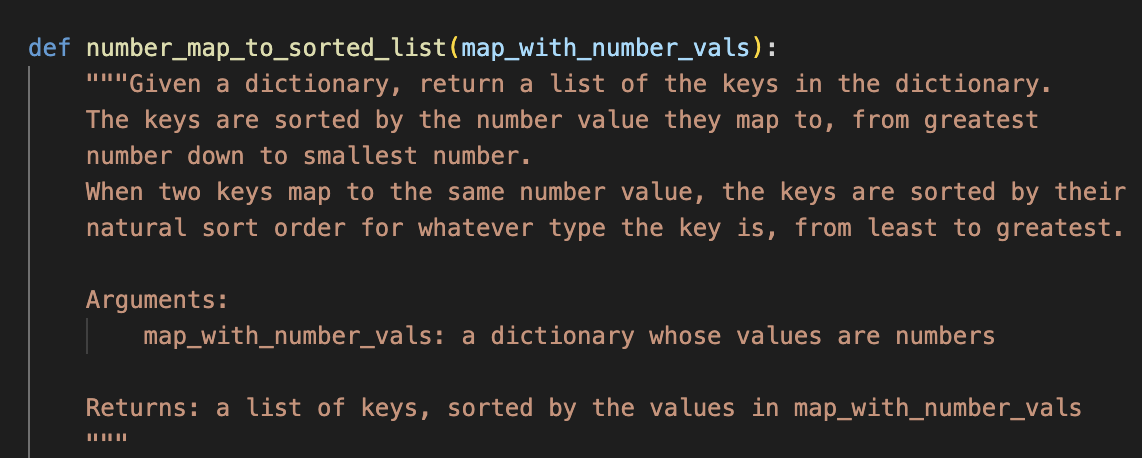 Solved def number_map_to_sorted_list(map_with_number_vals): | Chegg.com
