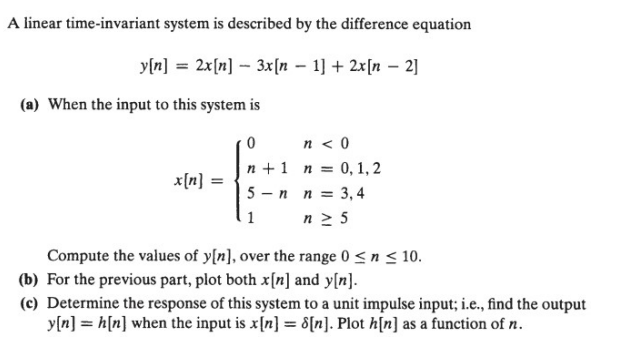 Solved HW Problem. (Linear Systems) ﻿A linear time-invariant | Chegg.com