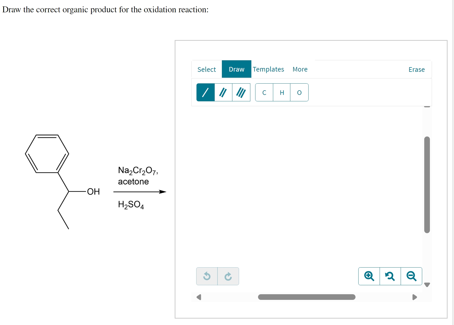 Solved Draw the correct organic product for the oxidation | Chegg.com