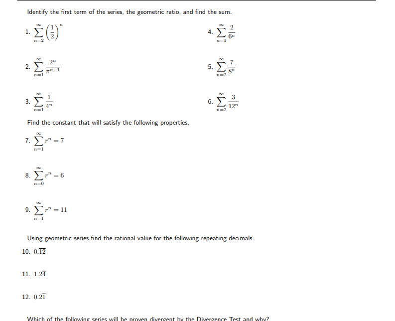 Solved Identify the first term of ﻿the series, the geometric | Chegg.com