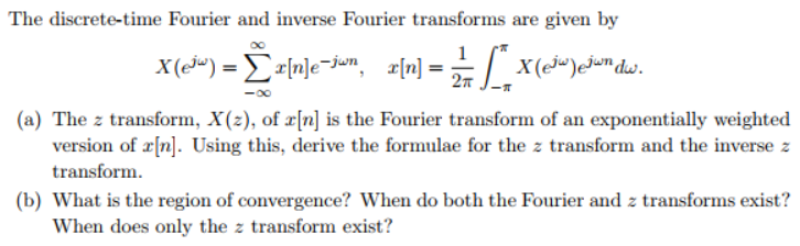Solved The discrete-time Fourier and inverse Fourier | Chegg.com