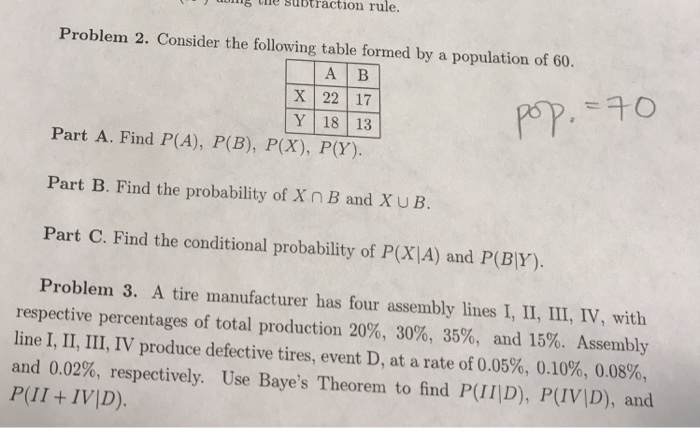 Solved uuInng the subtraction rule. Problem 2. Consider the | Chegg.com