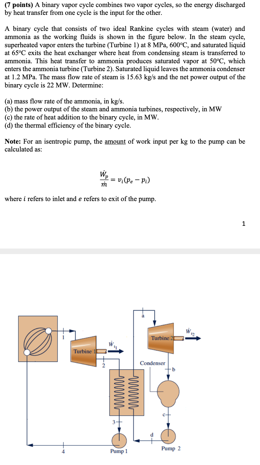 Solved A binary vapor cycle combines two vapor cycles, so | Chegg.com