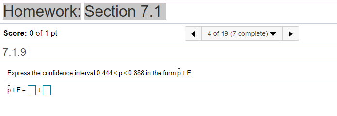 Solved Homework Section 7 1 Score 0 Of 1 Pt 4 Of 19 7