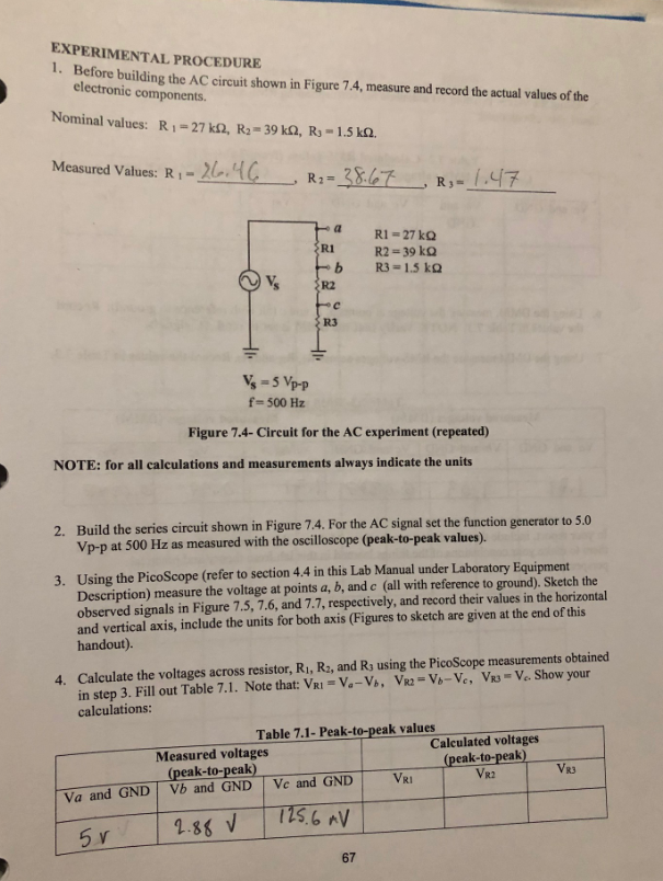 Solved EXPERIMENTAL PROCEDURE 1. Before building the AC | Chegg.com
