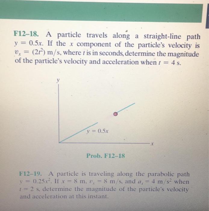 Solved F12-18. A particle travels along a straight-line path | Chegg.com