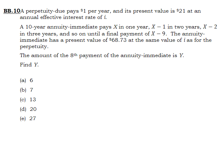 Solved 3.10A perpetuity-due pays $1 per year, and its | Chegg.com